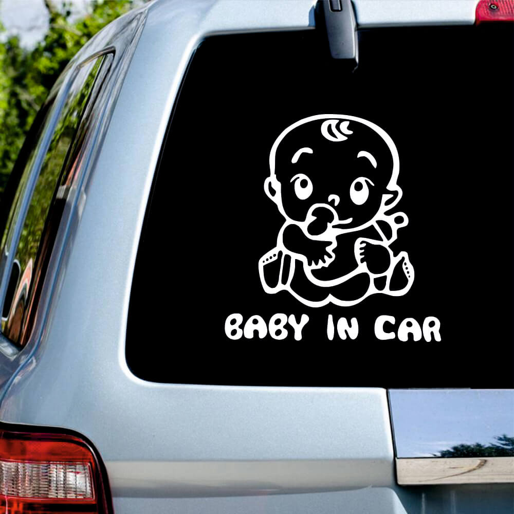 Sticker auto BABY IN CAR CU SUZETĂ • WallSign
