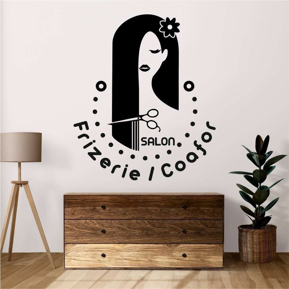 Sticker perete siluetă - Beauty Salon - Femei • WallSign