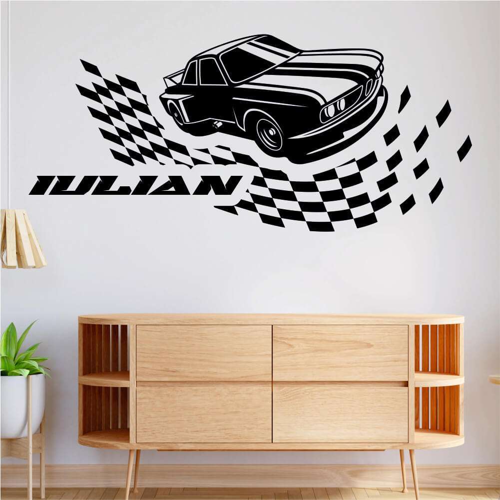 Sticker perete siluetă – Cal cu șah • WallSign