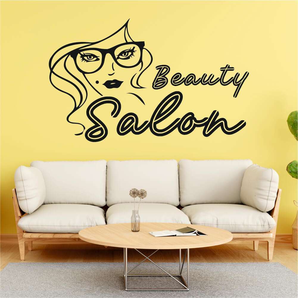Sticker perete siluetă - Fată - Beauty Salon • WallSign