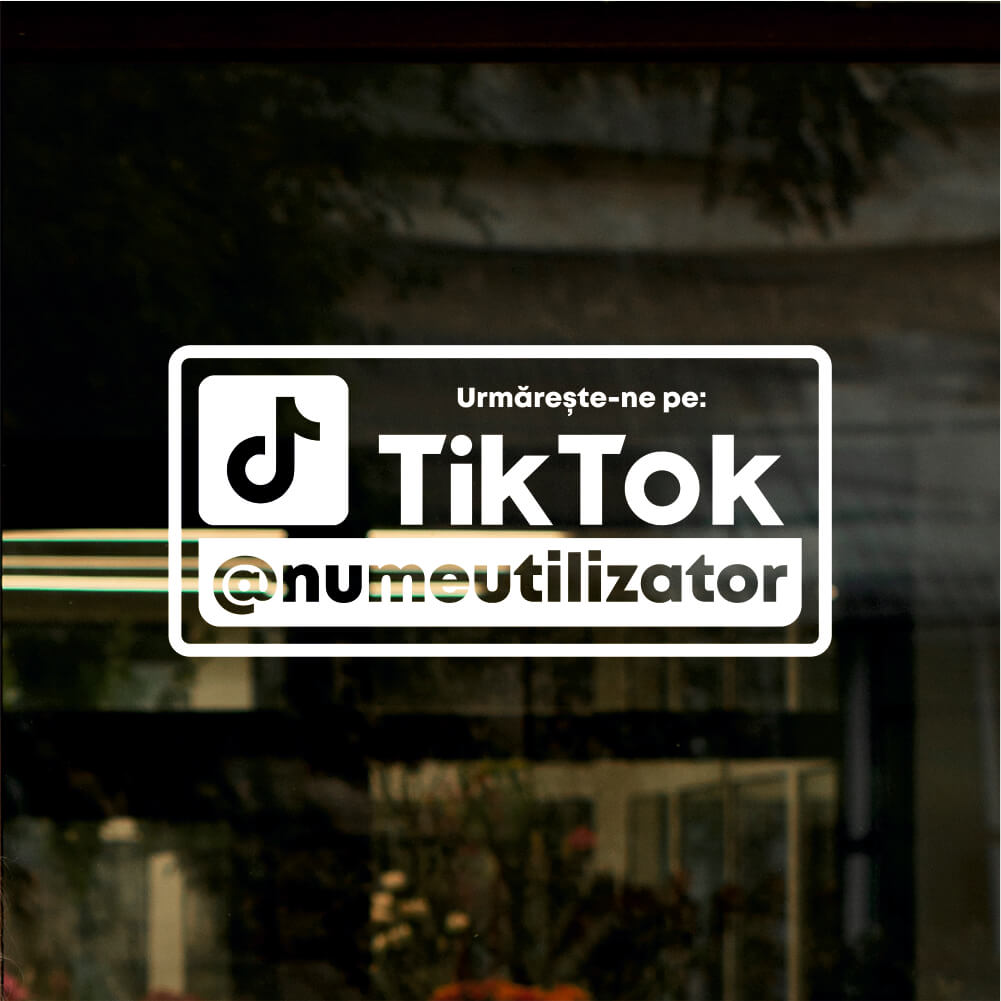 Sticker siluetă vitrină geam - TikTok - Personalizat • WallSign