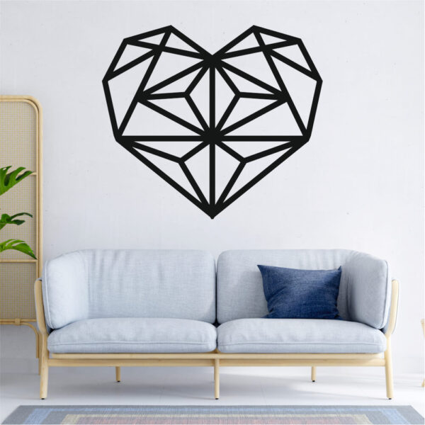 Sticker perete siluetă – Inimă geometrică • WallSign