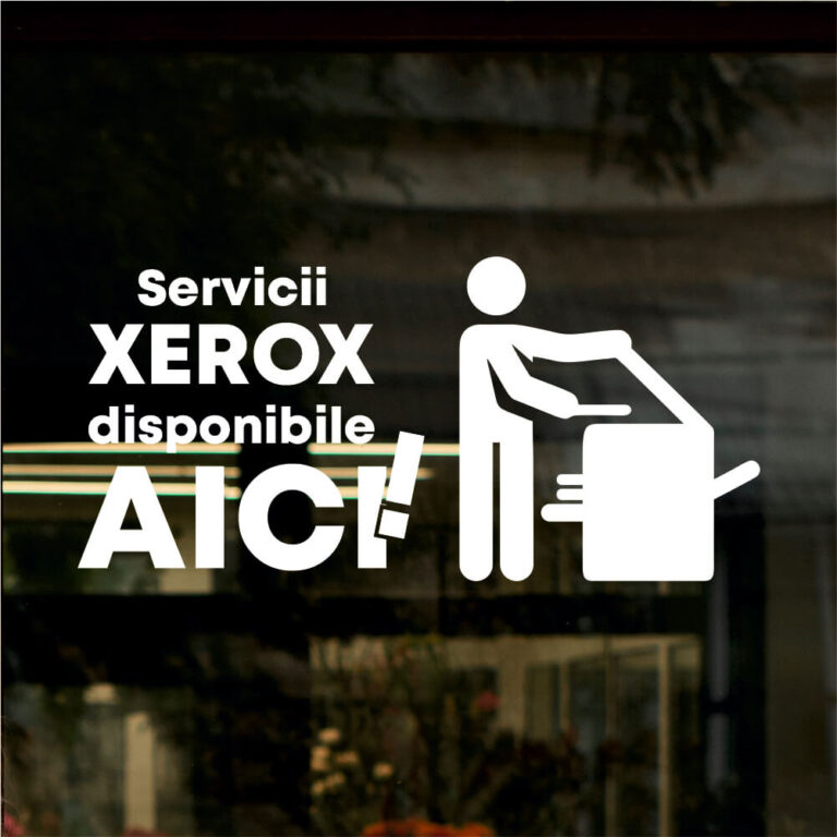Sticker siluetă vitrină geam - Servicii Xerox • WallSign